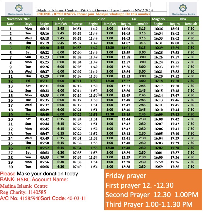 Programs – Madina Islamic Centre